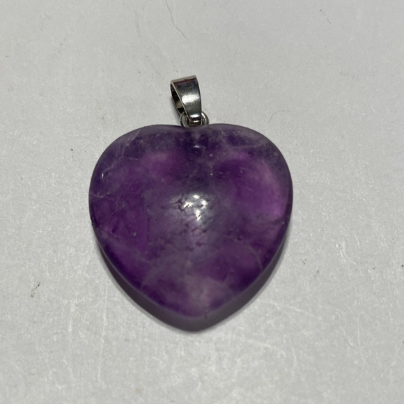 Jewelry | Purple Heart Stone Pendant | Poshmark